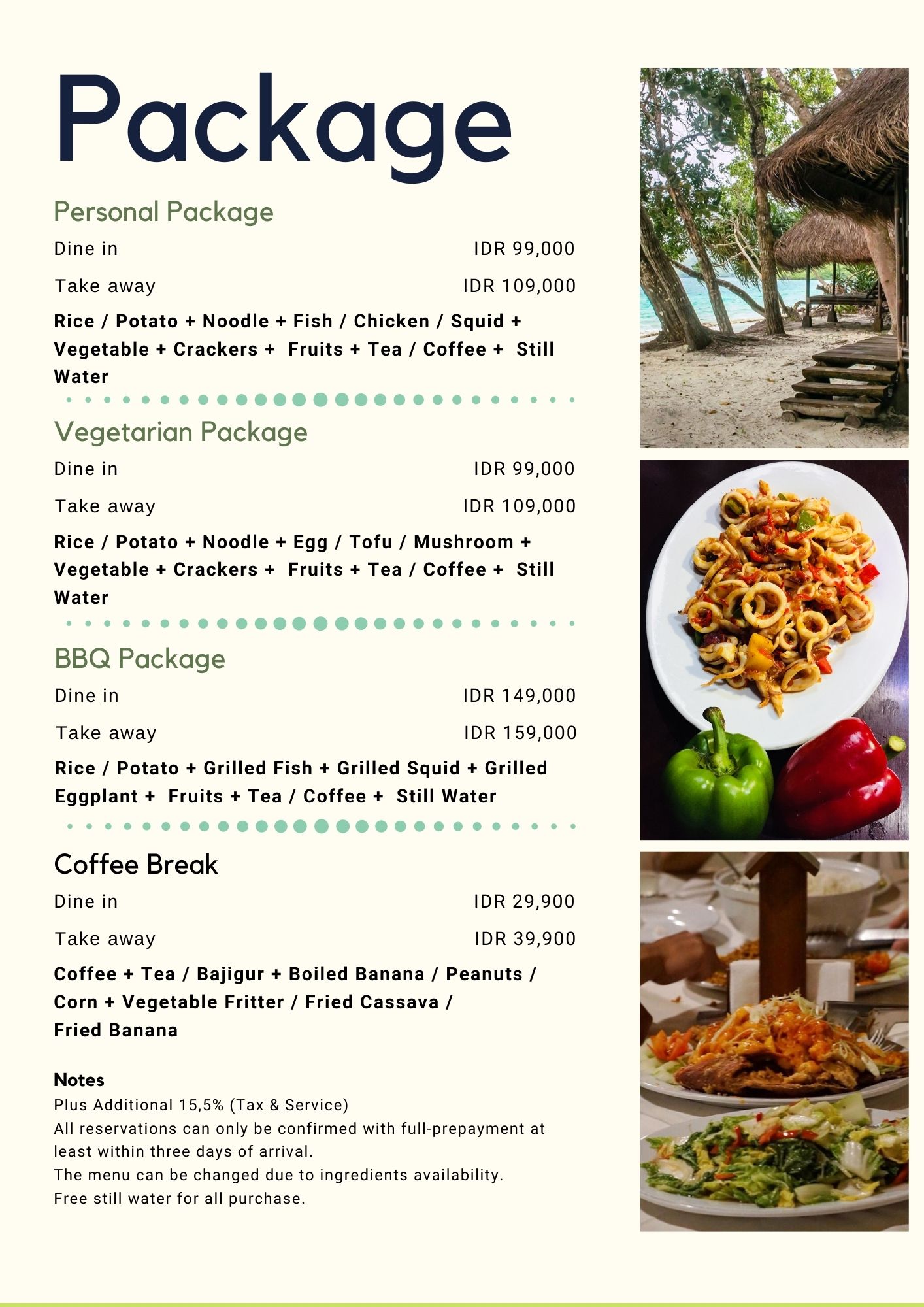 Menu NIKKI Cafe – NIKKI Peucang Resort